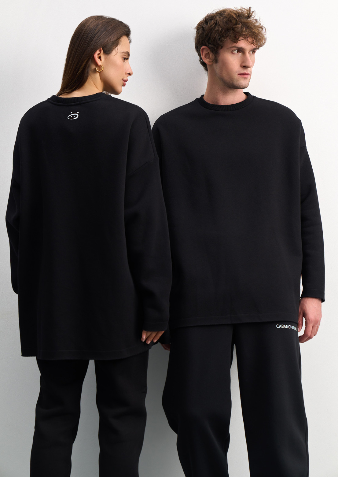 Лонгслів тринитка утеплена mega oversize unisex чорний